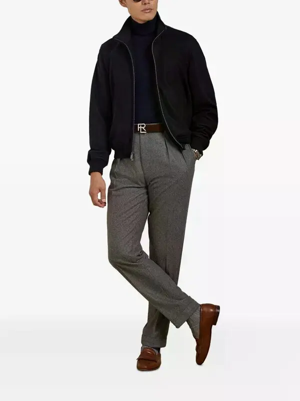 Ralph Lauren Purple Label Zipped Bomber Jacket - Blue