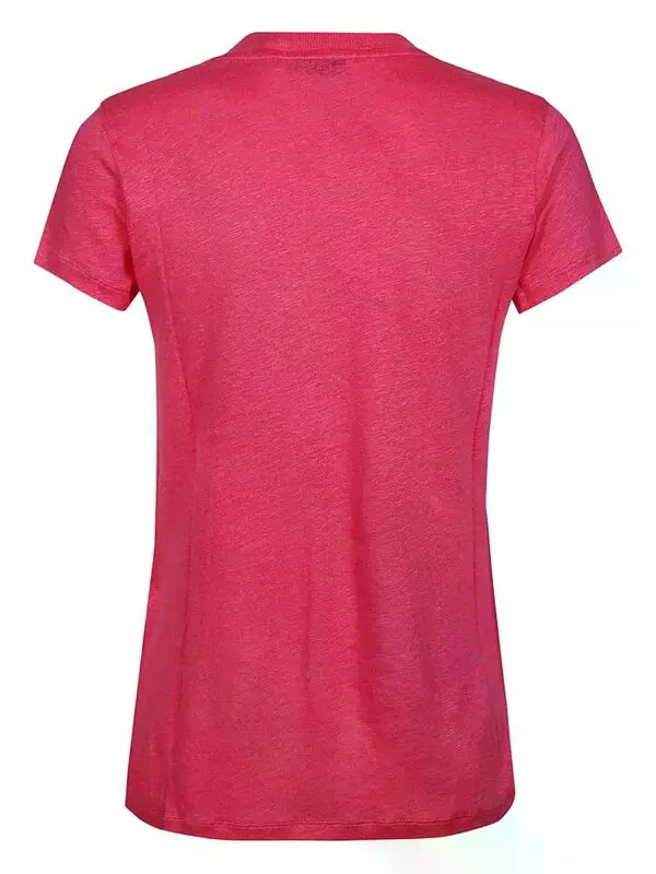 IRO PARIS V-neck Linen T-shirt - Pink