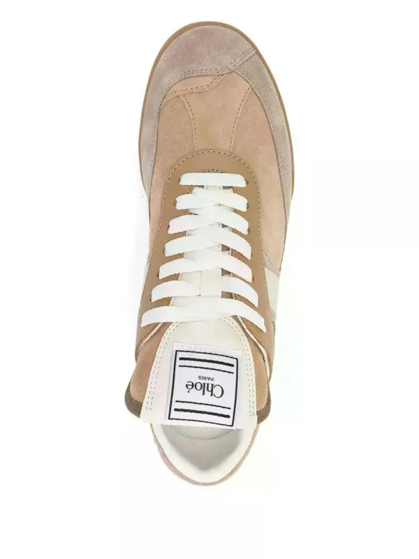 Chloé Leather Lace-up Low-top Sneakers - Neutrals