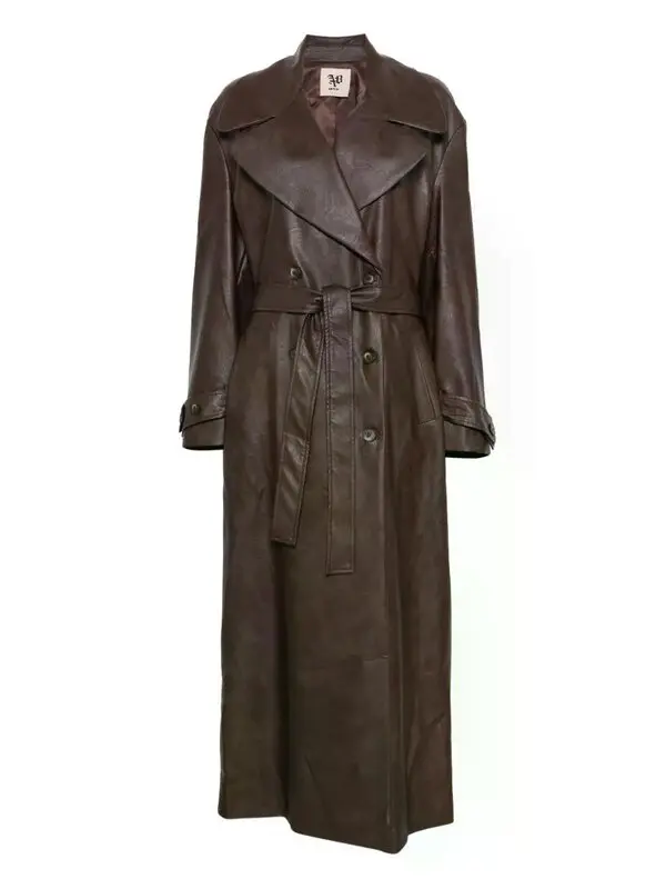 ANIYE BY Belted Double-breasted Leather Coat