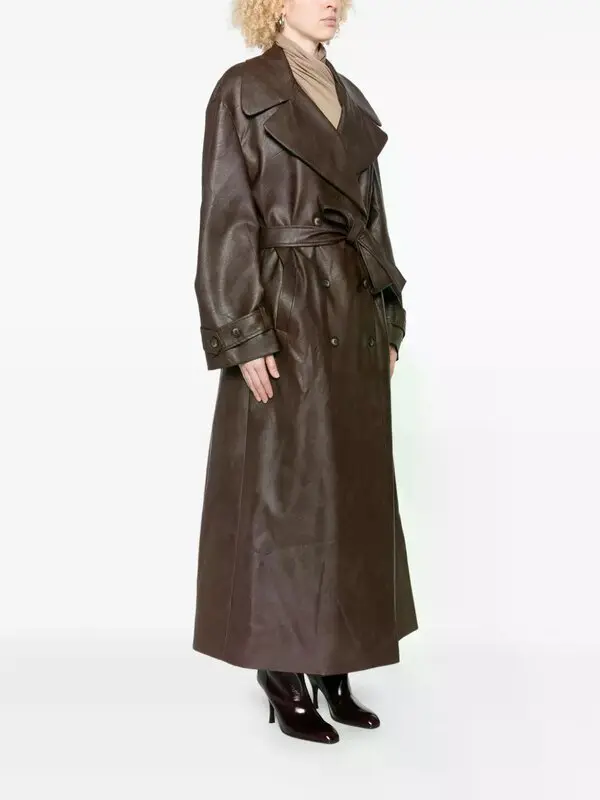 ANIYE BY Belted Double-breasted Leather Coat