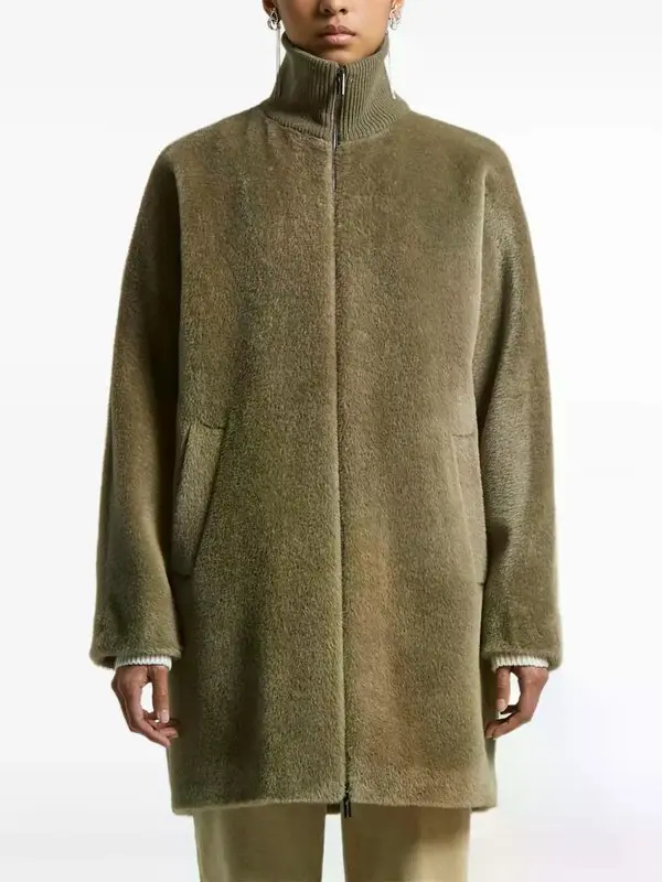 Peserico High-neck Zip-front Coat