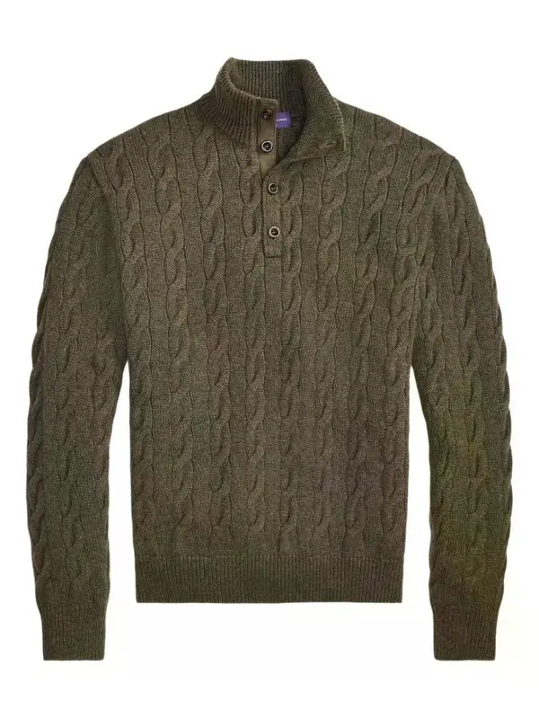Ralph Lauren Purple Label Cable-knit High-neck Sweater - Brown