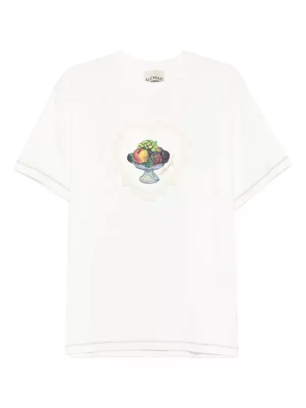 ALEMAIS Printed Short-sleeve T-shirt - White