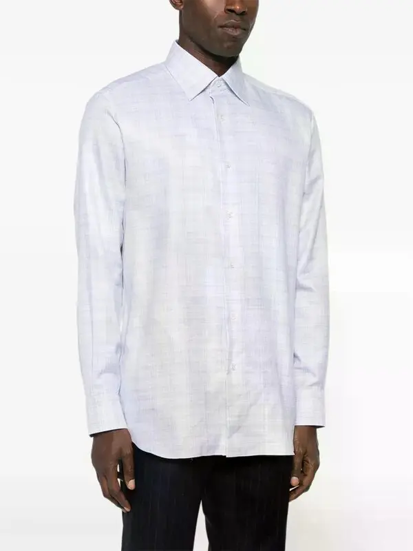 Brioni Checked Long-sleeved Shirt