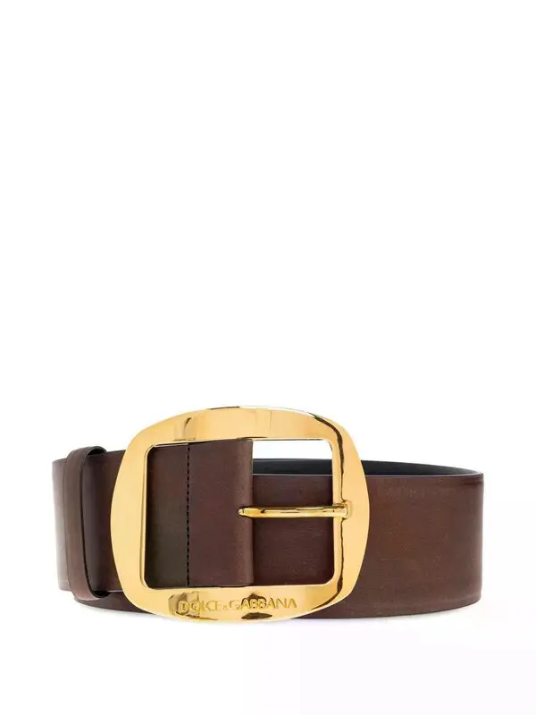 Dolce & Gabbana Logo Leather Belt - Brown