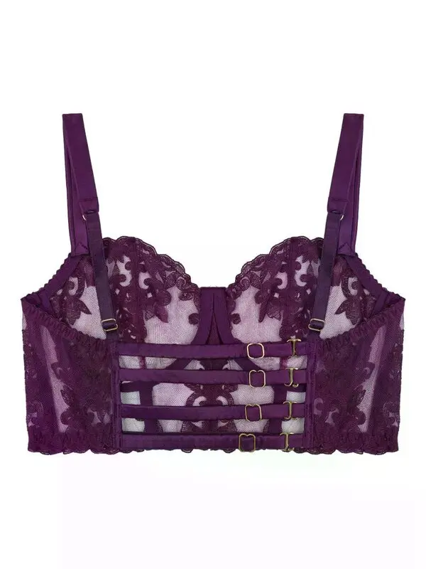 FLEUR OF ENGLAND Cecilia Lace Balconette Bra - Purple