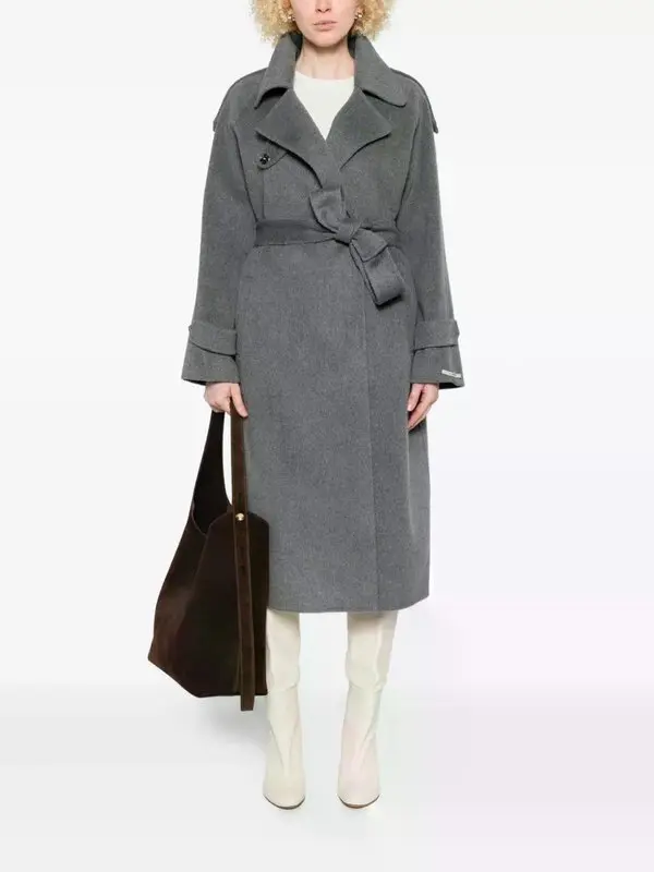 GLOX Belted Long-sleeve Coat