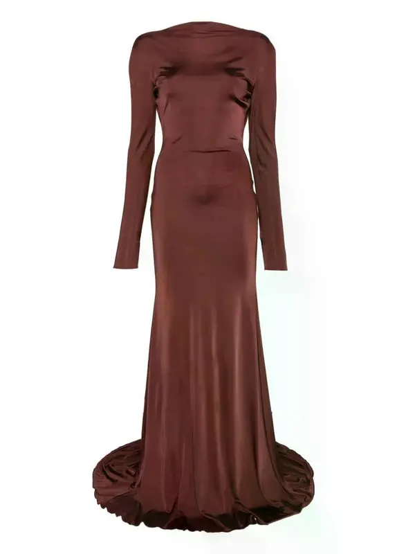 David Koma Long-sleeve Open-back Dress