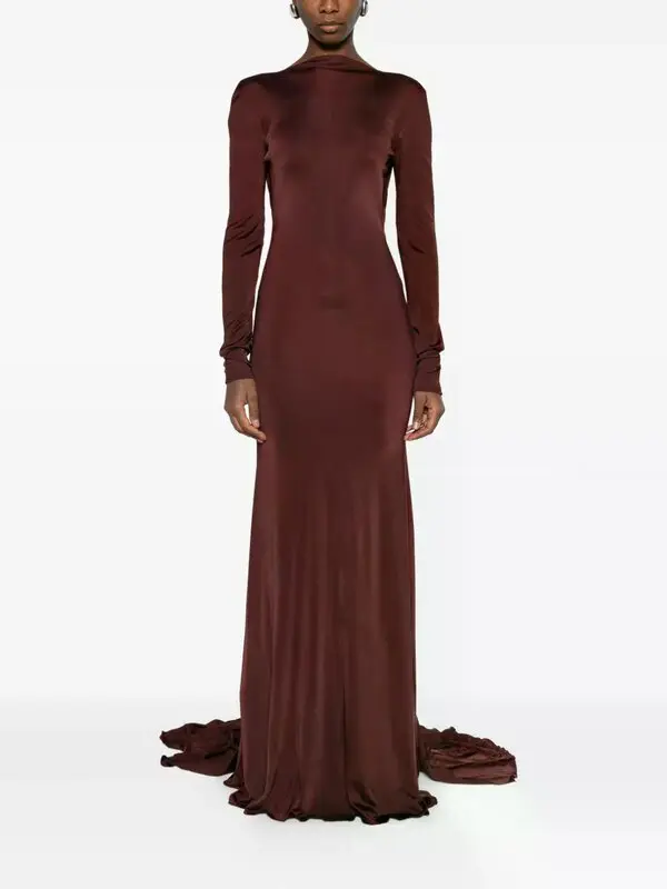 David Koma Long-sleeve Open-back Dress