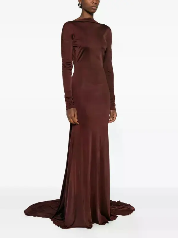 David Koma Long-sleeve Open-back Dress