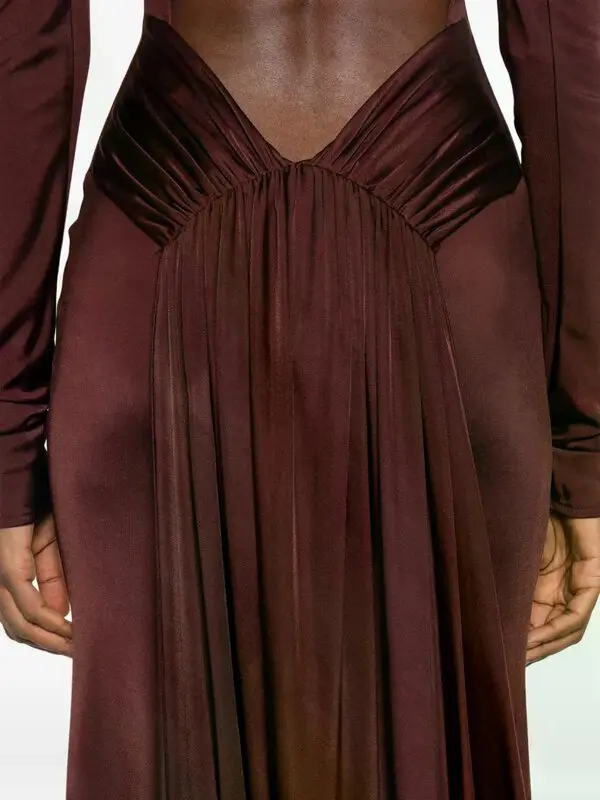 David Koma Long-sleeve Open-back Dress