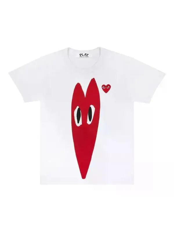 Play Comme Des Garcon Heart Motif T-shirt - White