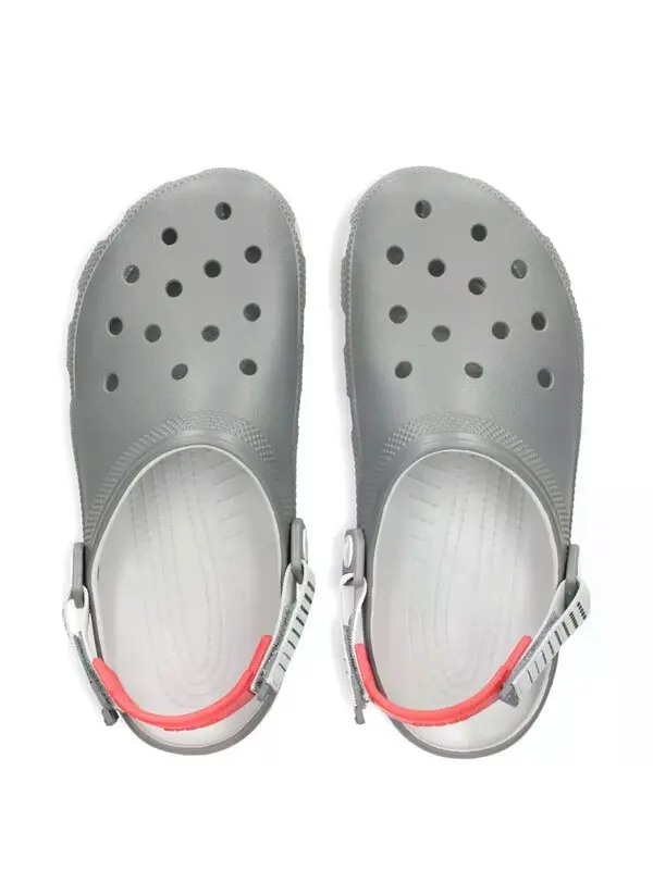 CROCS Perforated Strap Clog Sandals - Grey
