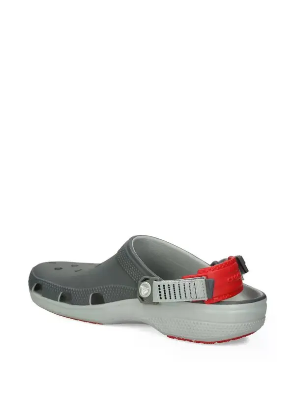 CROCS Perforated Strap Clog Sandals - Grey