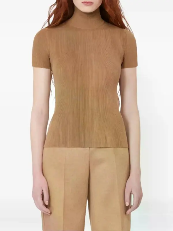 Max Mara Ribbed Turtleneck Top