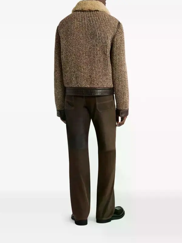 Etro Shearling Knit-sleeve Jacket