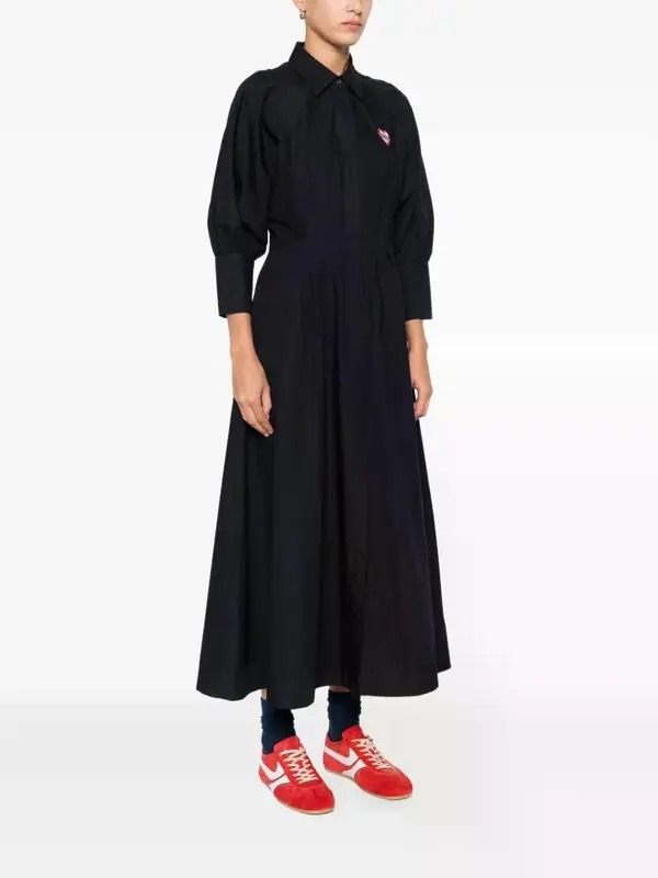 Pinko Heart-embroidered Puff-sleeve Dress