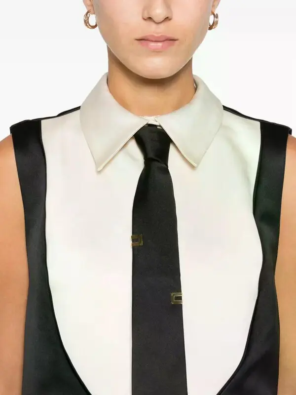 Elisabetta Franchi Point-collar Sleeveless A-line Dress
