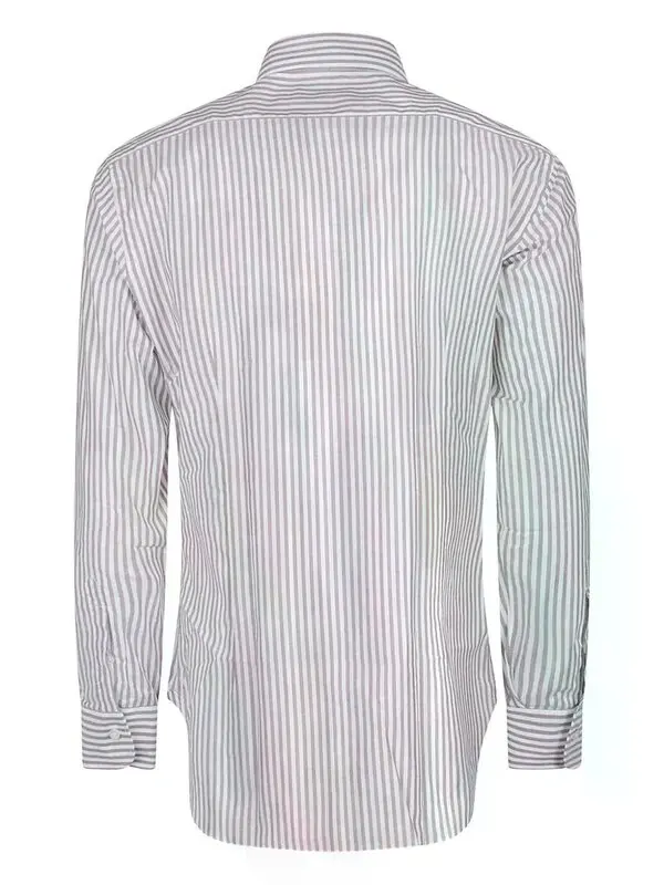 BARBA NAPOLI Striped Cotton Shirt - White