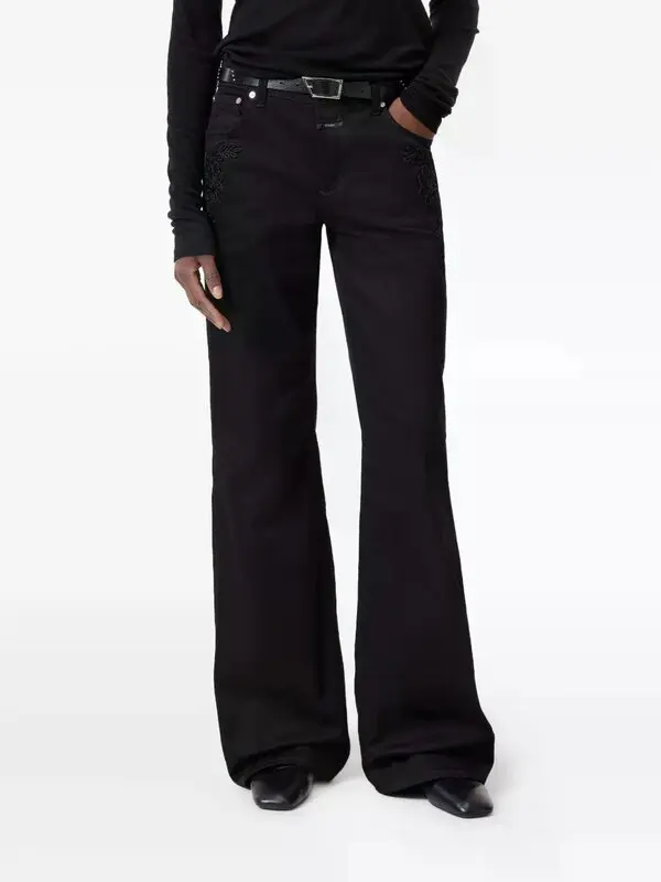 Closed Embroidered High-rise Flared Jeans