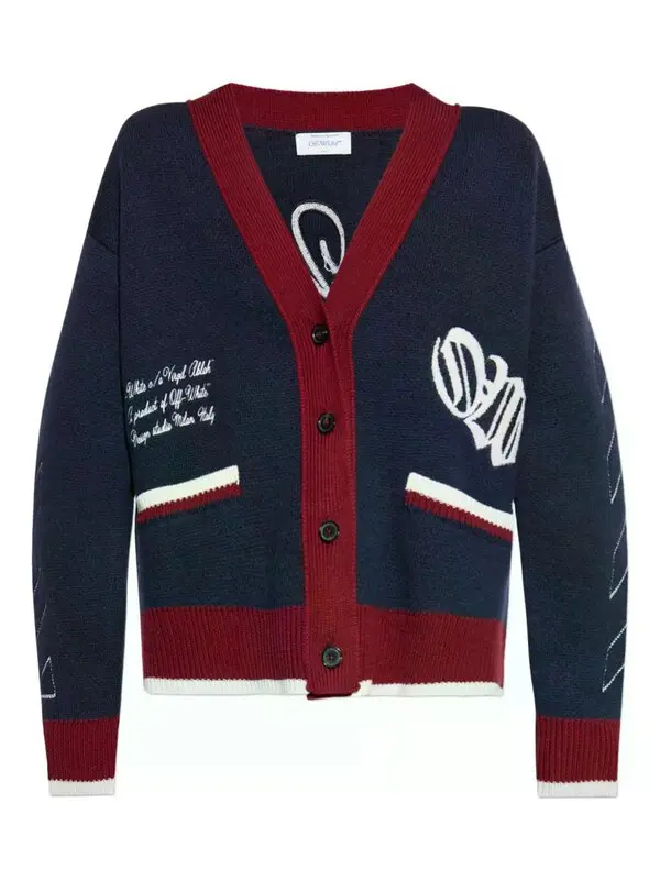 Off-White Varsity Jacquard Cardigan