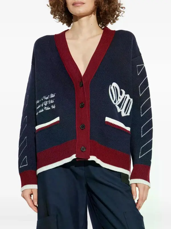 Off-White Varsity Jacquard Cardigan