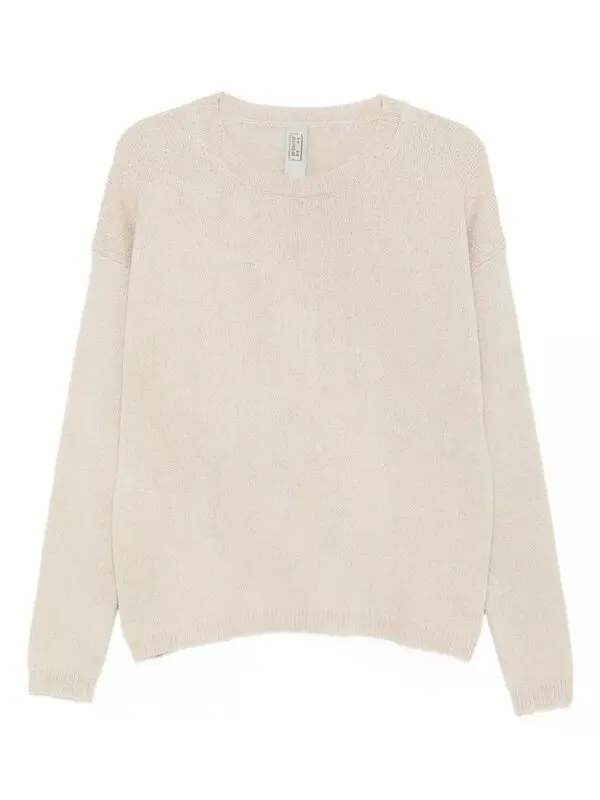 PRIVATE 0204 Round-neck Cotton-blend Sweater - Neutrals