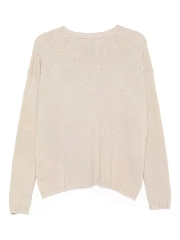 PRIVATE 0204 Round-neck Cotton-blend Sweater - Neutrals