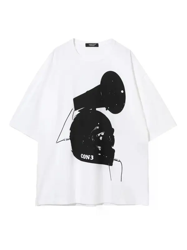 UNDERCOVERISM Con Megaphone-print T-shirt - White