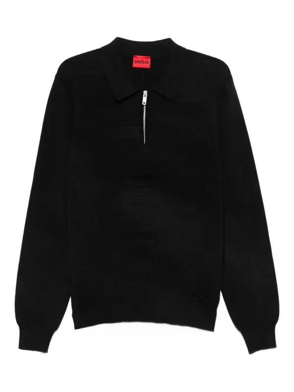 Hugo Polo-collar Zip-front Sweater