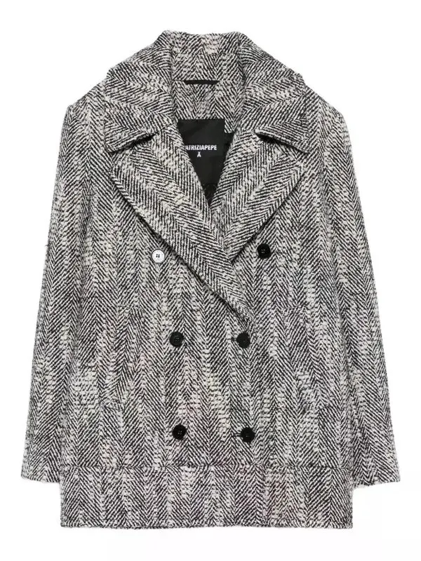 Patrizia Pepe Herringbone Double-breasted Coat