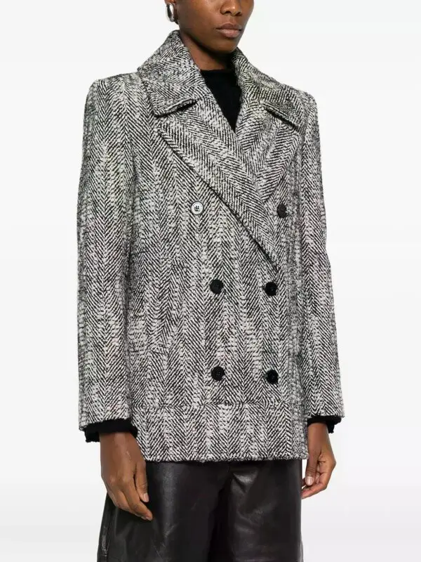 Patrizia Pepe Herringbone Double-breasted Coat