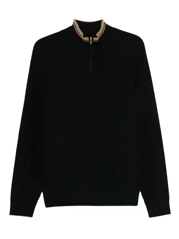 Paul Smith Ribbed Zip-neck Sweater