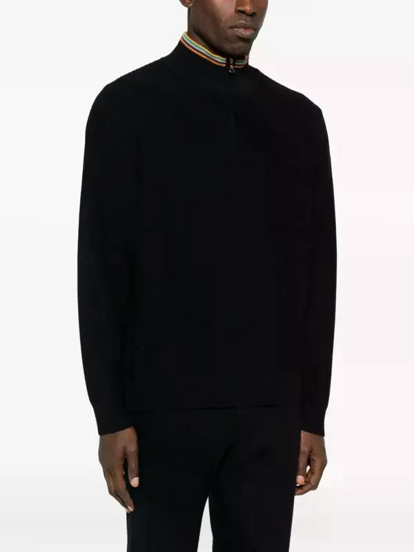 Paul Smith Ribbed Zip-neck Sweater