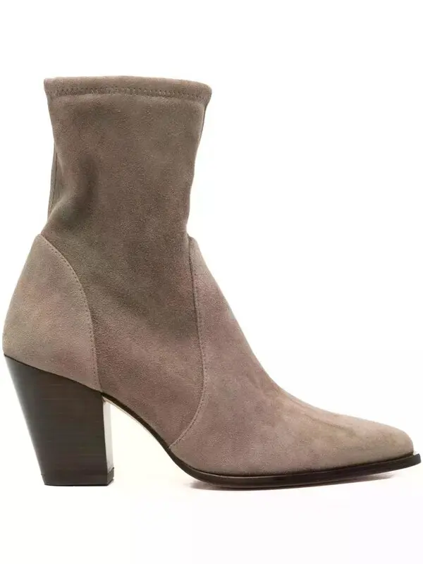 STUART WEITZMAN Suede Sock Boots - Neutrals