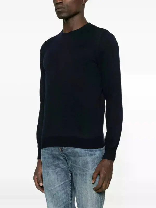 Tagliatore Crew-neck Long-sleeve T-shirt - Blue