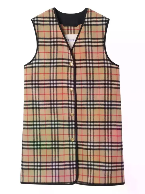 Burberry Checked Wool-blend Gilet