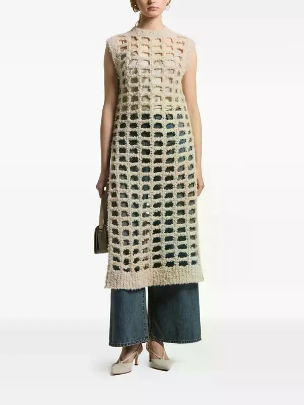 Peserico Grid-pattern Sleeveless Top