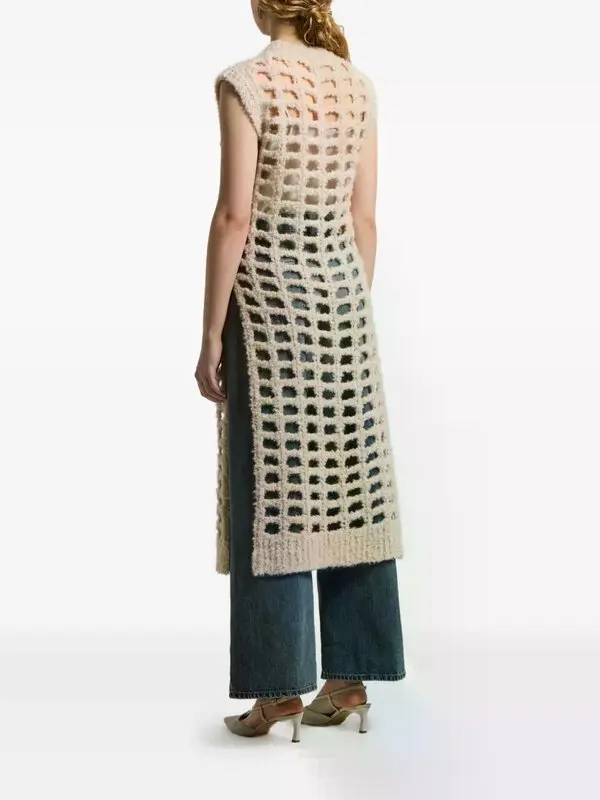 Peserico Grid-pattern Sleeveless Top