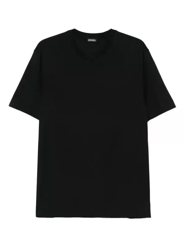 Zegna Crew-neck Short-sleeve T-shirt - Black