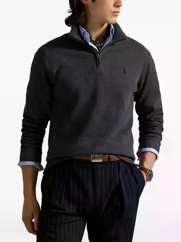 Polo Ralph Lauren Half-zip Long-sleeve Cotton Sweater - Grey