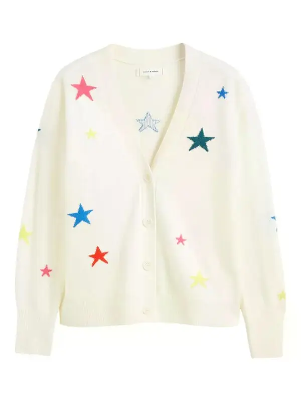 Chinti & Parker Star-embellished Wool Cardigan - Neutrals