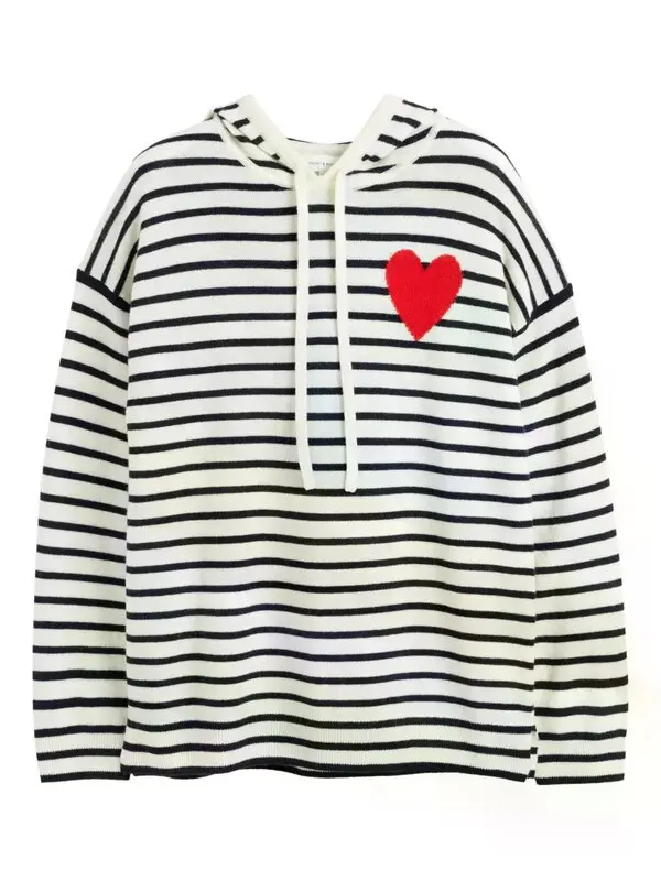 Chinti & Parker Breton Heart Striped Hoodie - Neutrals
