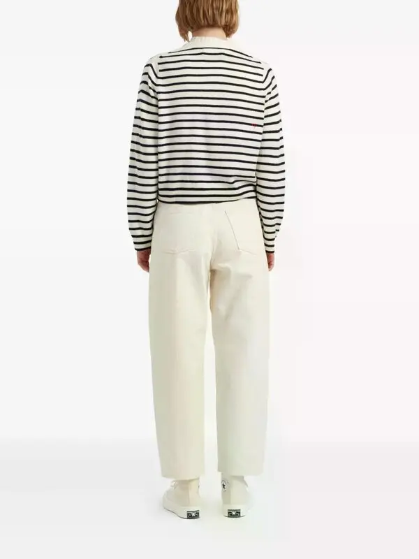 Chinti & Parker Breton Heart Striped Cardigan - Neutrals