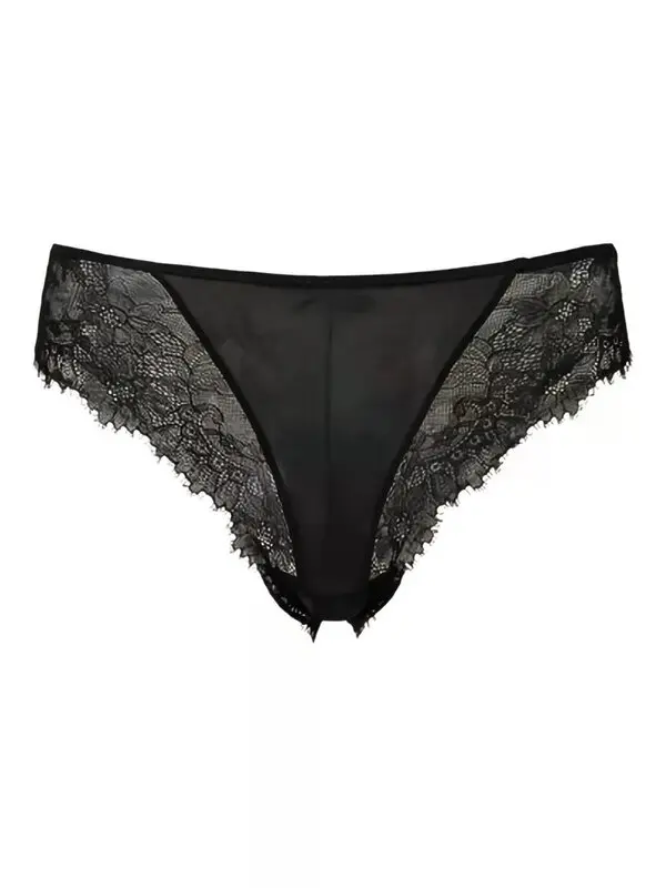 TWINSET Lace-panelled Satin Briefs - Black