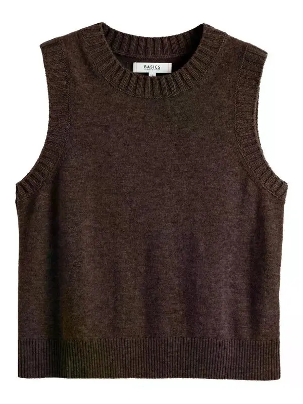 Chinti & Parker Wool-blend Sleeveless Knitted Vest - Brown