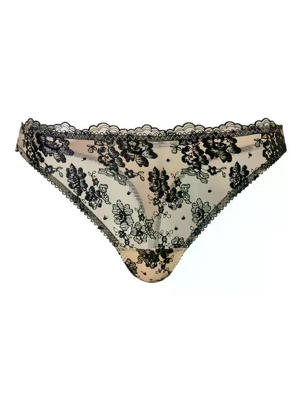 TWINSET Floral-embroidered Briefs - Neutrals