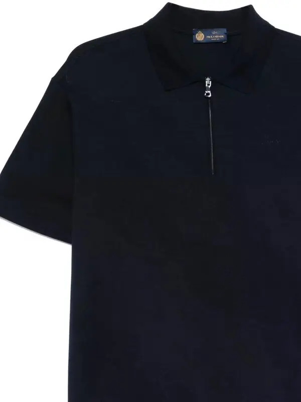 Paul & Shark Zip-neck Polo Shirt - Blue