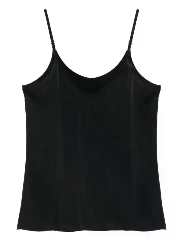 PRIVATE 0204 Scoop-neck Silk Top